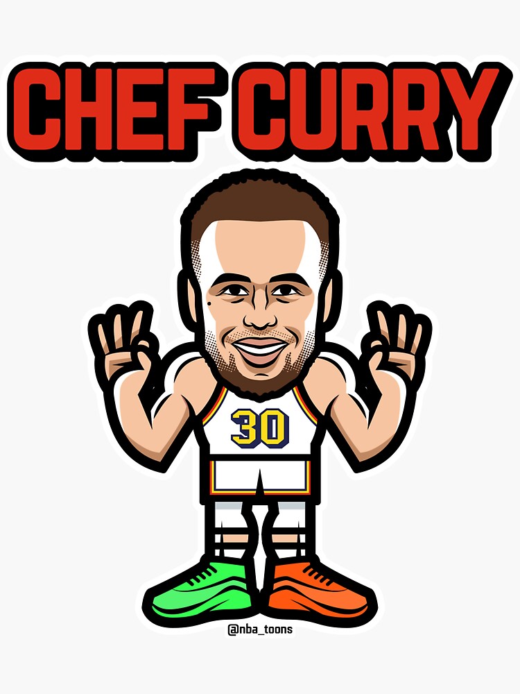 "Chef Curry" Sticker for Sale by NBAtoons | Redbubble