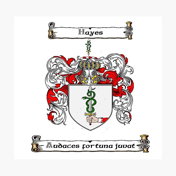 "Hayes Family Crest and Motto" Photographic Print for Sale by ...
