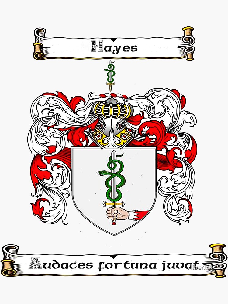 "Hayes Family Crest and Motto" Sticker for Sale by Hibernia29 | Redbubble