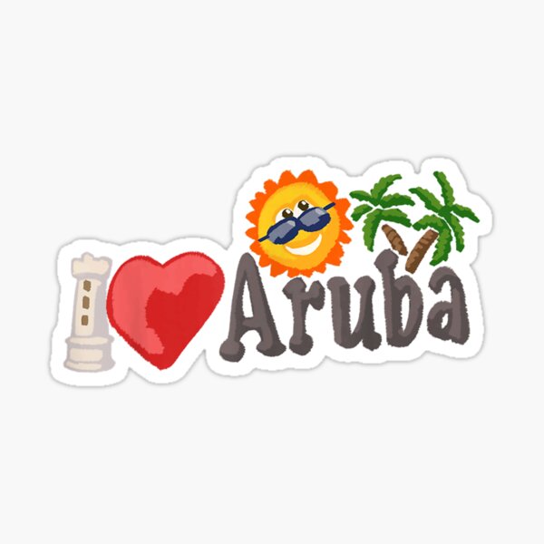 "I Love Aruba " Sticker for Sale by JimWerner | Redbubble