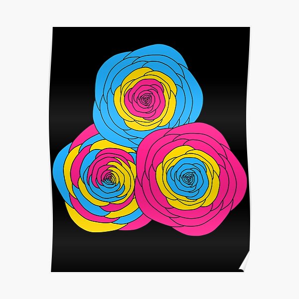 "Pansexual Pride Roses" Poster by XantheGeometric | Redbubble