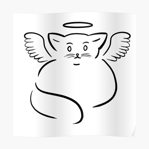 Póster «Gato ángel» de NekoAyame | Redbubble