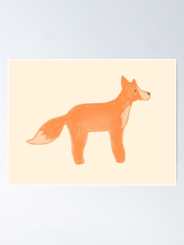 "Red Fox Crayon Drawing" Poster for Sale by bassoongirl123 | Redbubble