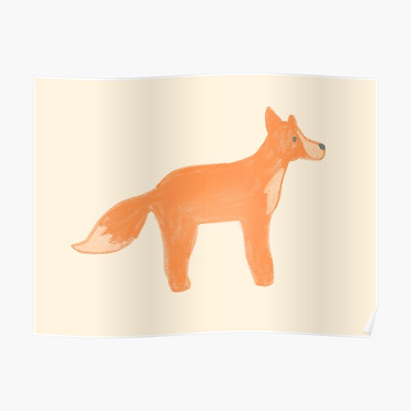 "Red Fox Crayon Drawing" Poster for Sale by bassoongirl123 | Redbubble