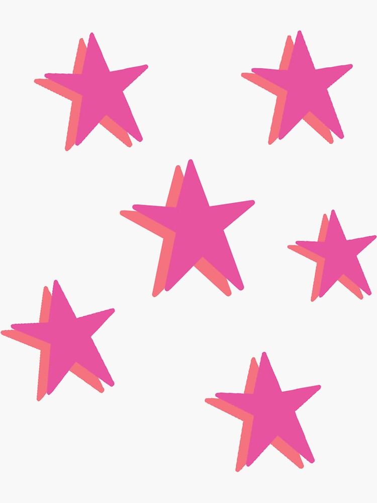 "Pink star sticker pack" Sticker by ashleyjohanson | Redbubble