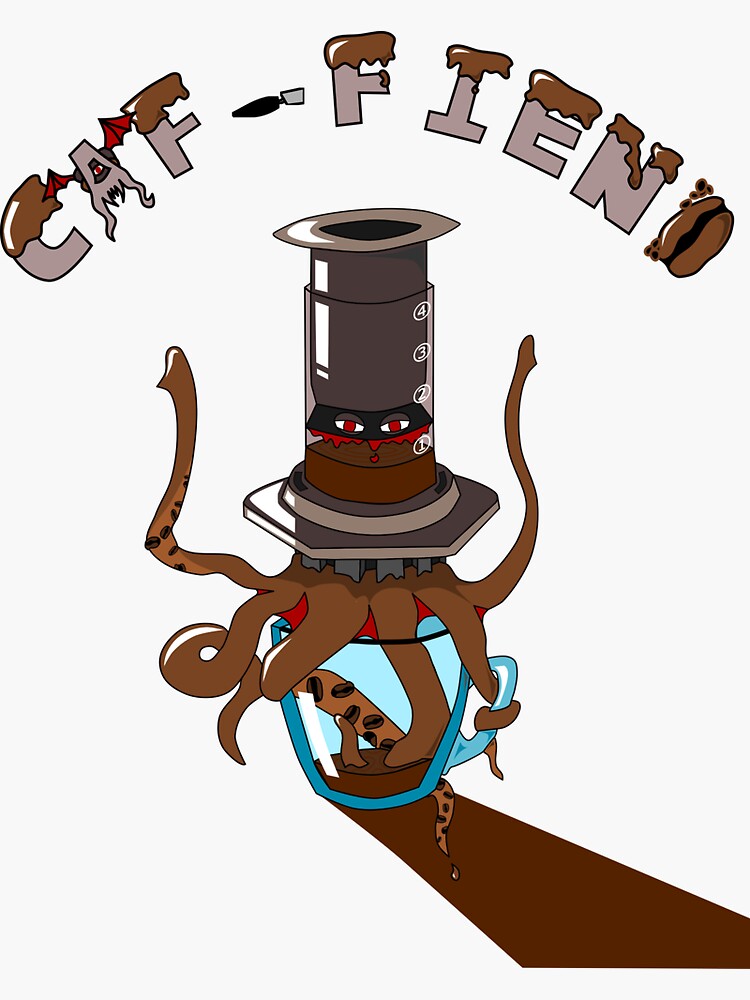 "CAF-FIEND" Sticker for Sale by JAXWIT | Redbubble