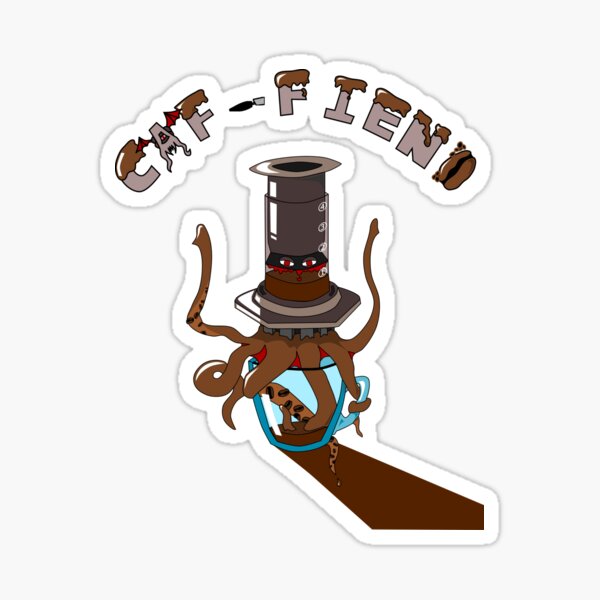 "CAF-FIEND" Sticker for Sale by JAXWIT | Redbubble