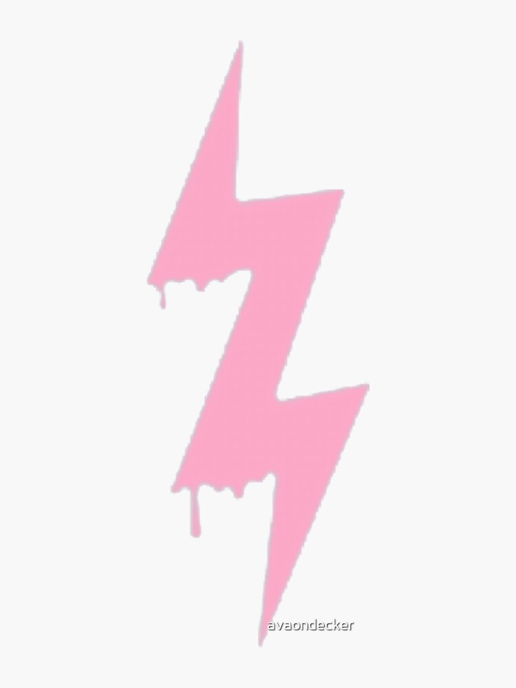 "light pink drippy lightning bolt" Sticker by avaondecker | Redbubble