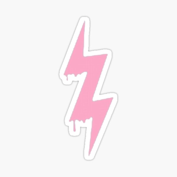 "light pink drippy lightning bolt" Sticker by avaondecker | Redbubble