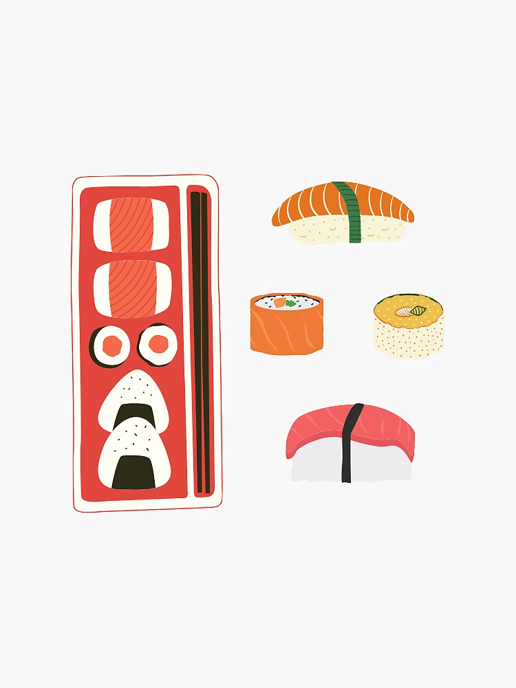 "SUSHI Pack" Sticker for Sale by veronica-xu | Redbubble