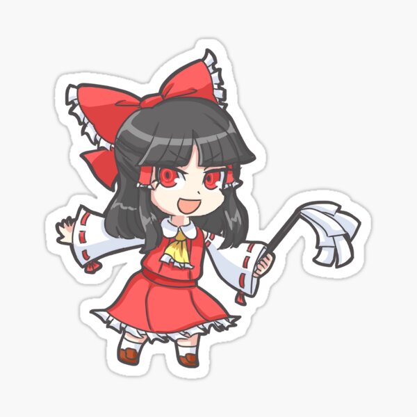 "Chibi Reimu Hakurei" Sticker by RealWoomyHours | Redbubble