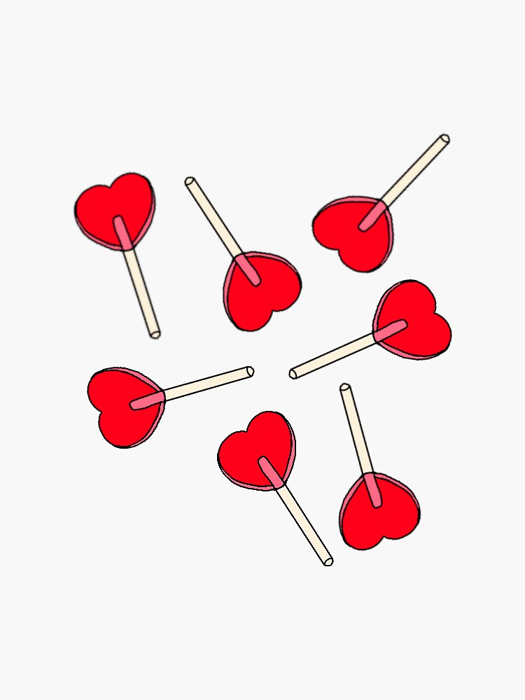 "Heart Lollipop Sticker " Sticker for Sale by printsbycourt | Redbubble