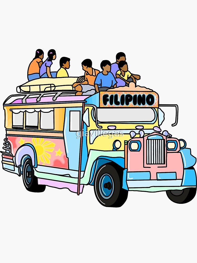 "jeepney" Sticker for Sale by giavillegas | Redbubble