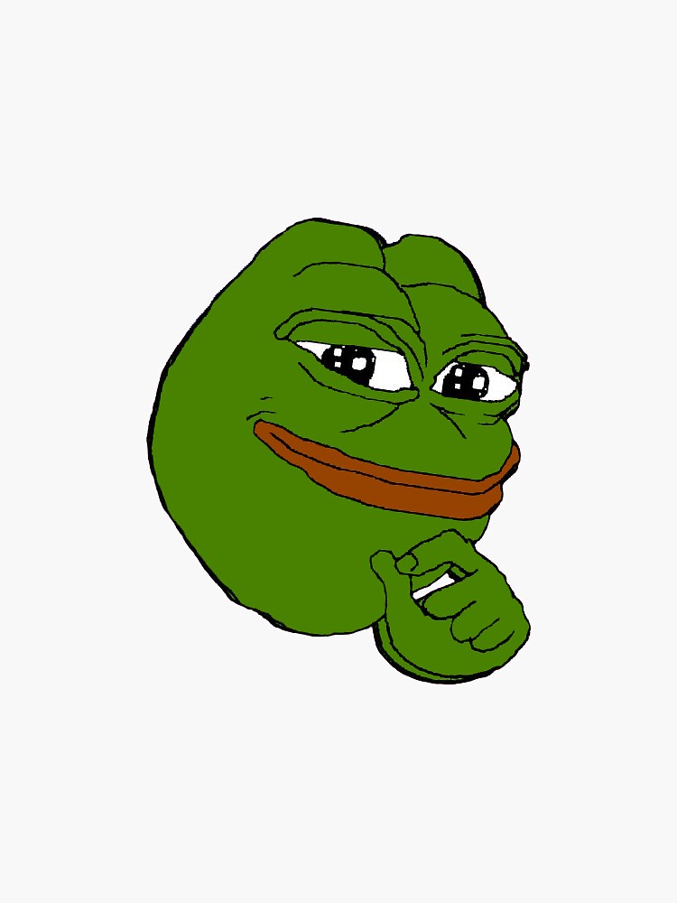 "Pepe Thinker" Sticker for Sale by grafiktrafik | Redbubble