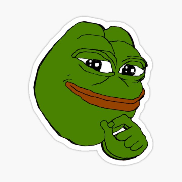 "Pepe Thinker" Sticker for Sale by grafiktrafik | Redbubble
