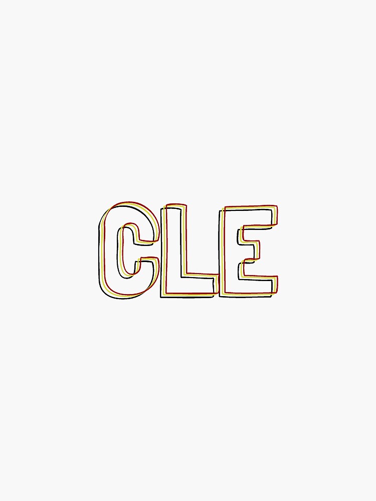 "CLE" Sticker for Sale by rachekj1 | Redbubble