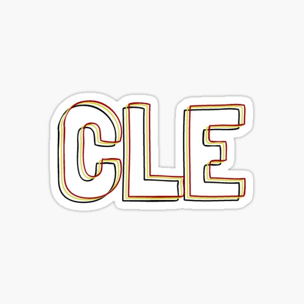 "CLE" Sticker for Sale by rachekj1 | Redbubble
