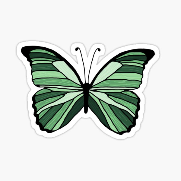 "green butterfly sticker" Sticker for Sale by audsstickers | Redbubble