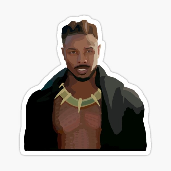 "Erik Killmonger + Michael B Jordan in Black Panther" Sticker for Sale ...