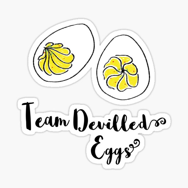 "Team Devilled Eggs" Sticker for Sale by ayaminlove | Redbubble