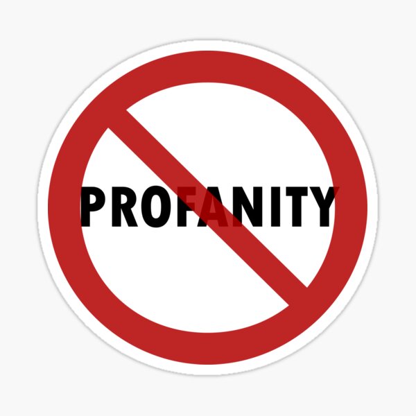 "No Profanity" Sticker for Sale by ivorymelodies | Redbubble
