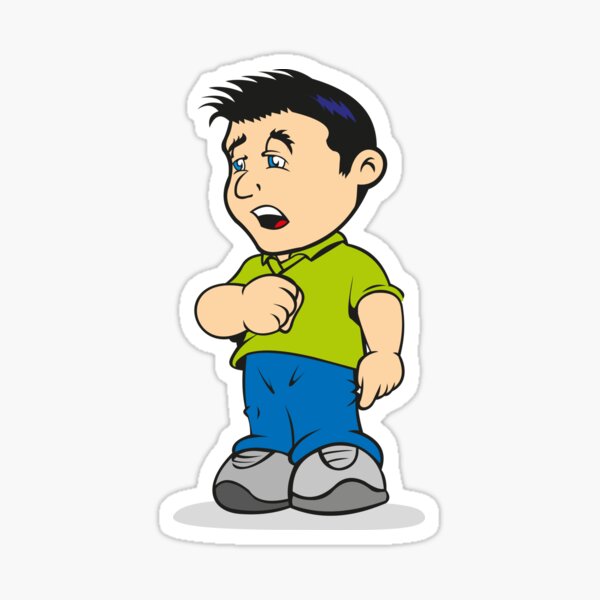 "Sleepy person mascot illustration gesturing, tired talking" Sticker ...