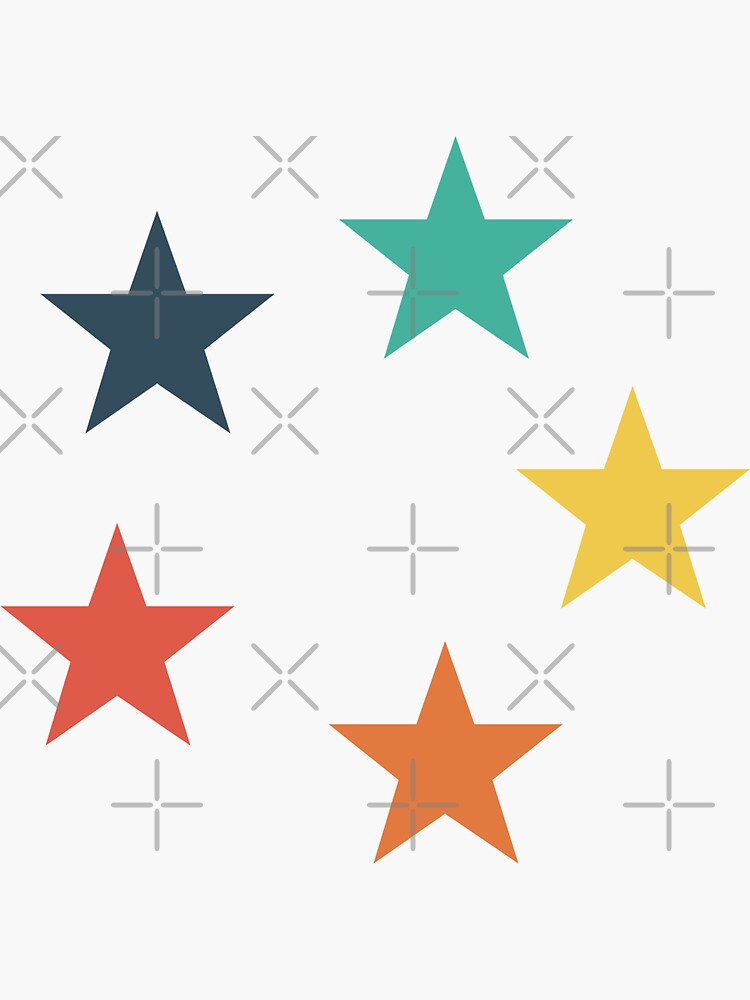 "Retro star sticker pack" Sticker for Sale by katie-erickson | Redbubble