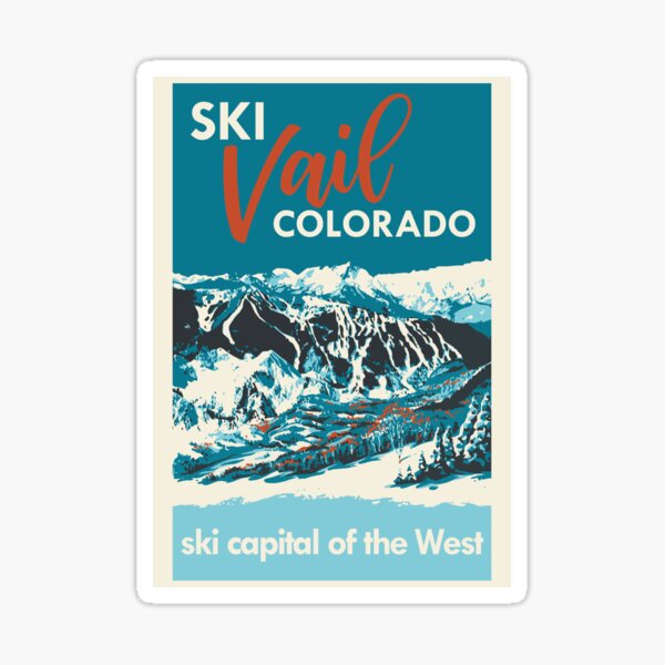 "Ski Vail Colorado, vintage poster" Sticker by ROEDERcraft | Redbubble