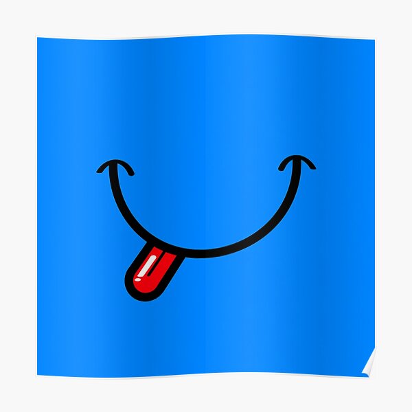 Póster «Smiley Face Expresión Dibujos Animados Azul Emoji» de ...