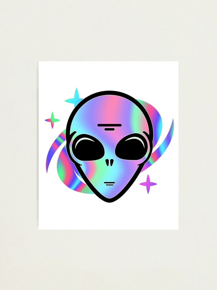 "Vaporwave Alien Head Gift Psychedelic Hippie Alien Design graphic ...