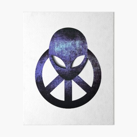 "Psychedelic Hippie Alien Aqua Peace Sign Gift design" Art Board Print ...