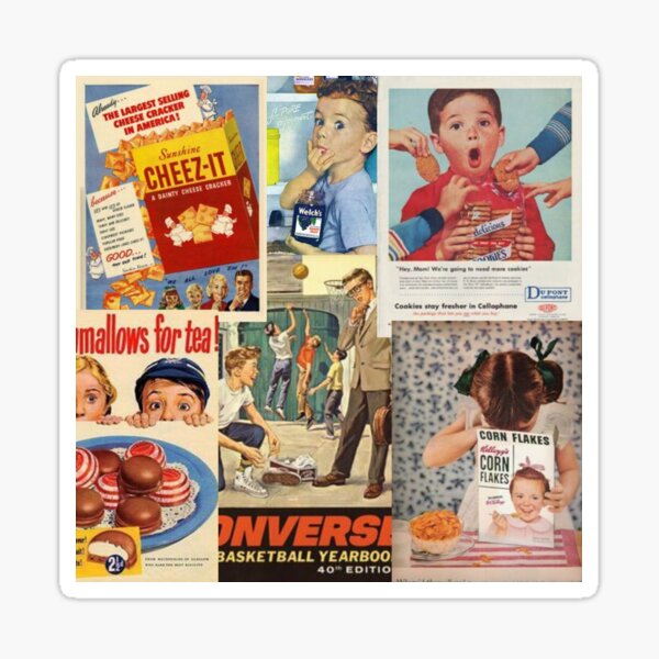 "Old Timey Ads Collage" Sticker by freelysimple | Redbubble