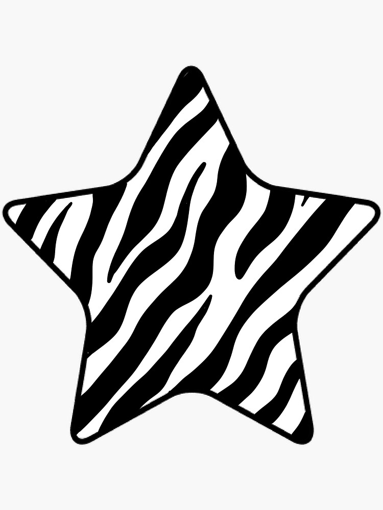 "zebra print star" Sticker for Sale by americanteenart | Redbubble