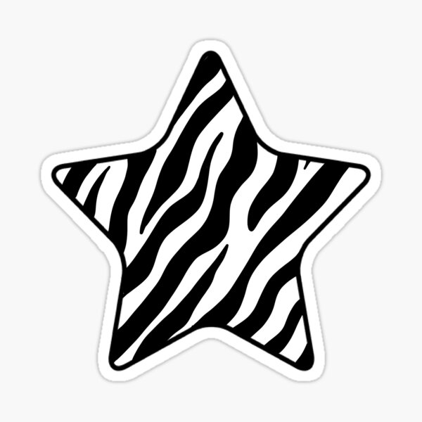 "zebra print star" Sticker for Sale by americanteenart | Redbubble