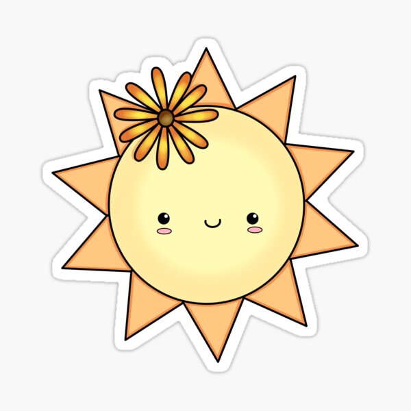 "Summer Solstice Happy Sun" Sticker by EmHurst10 | Redbubble