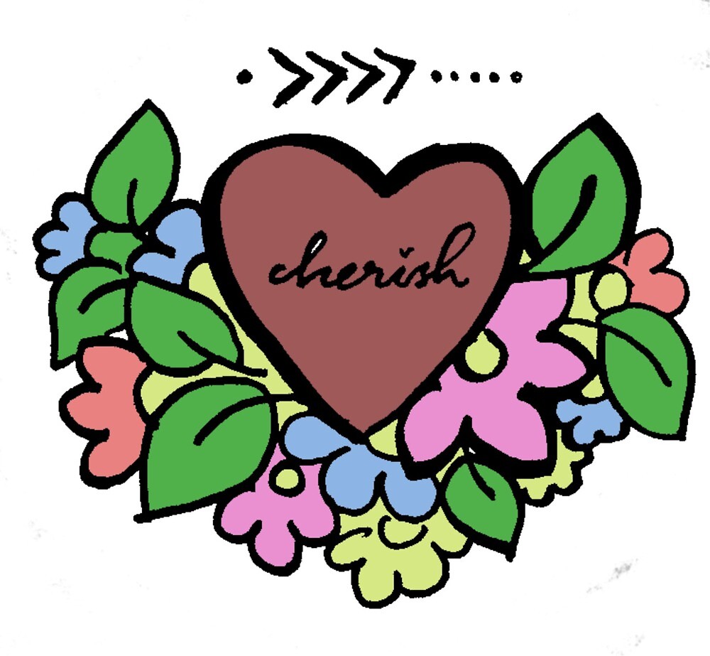 "cherish floral heart design" by fidarasheed | Redbubble