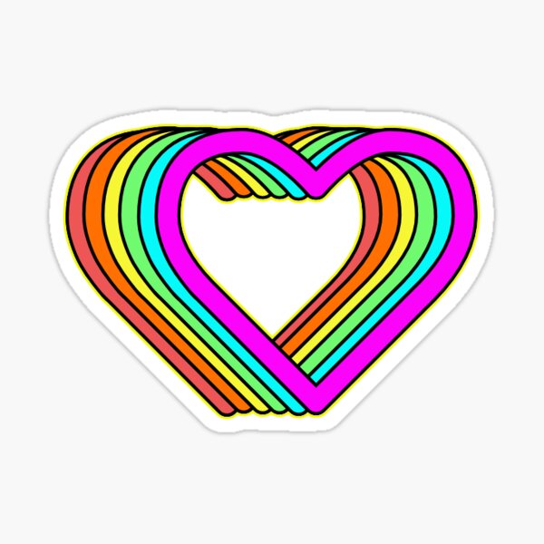 "rainbow heart sticker pack" Sticker for Sale by AliciaPaj | Redbubble