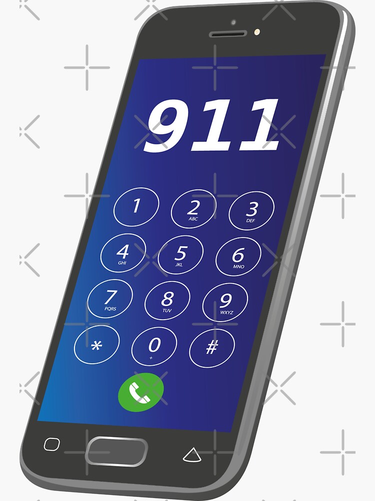 "Icon, handset, emergency number 911" Sticker by LucianoCosmo | Redbubble
