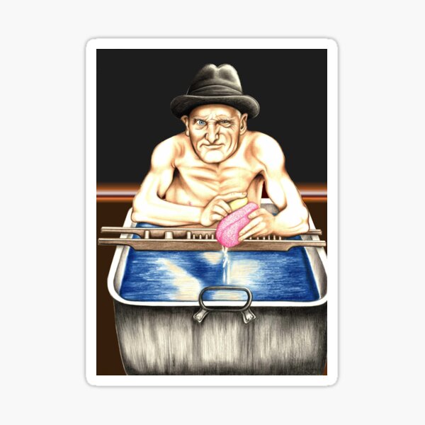 "Steptoe's Friday night ritual" Sticker for Sale by Margaret Sanderson ...