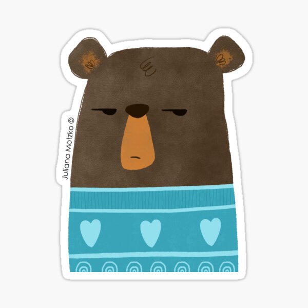 "Skeptical Bear" Sticker for Sale by julianamotzko | Redbubble