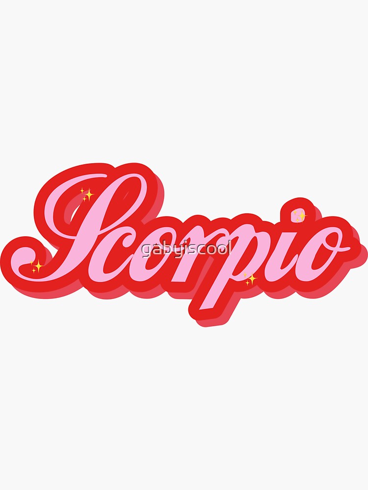 "Scorpio vintage font by gabyiscool " Sticker for Sale by gabyiscool ...