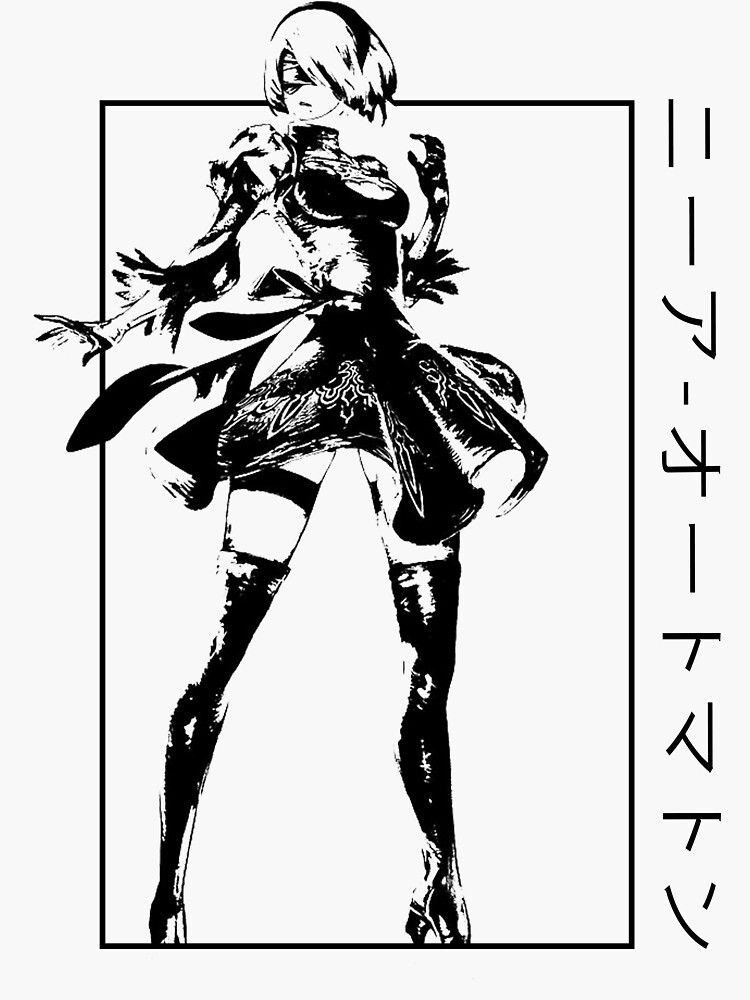 "Nier Automata 2b Graphic Design" Sticker for Sale by Anime-Styles ...