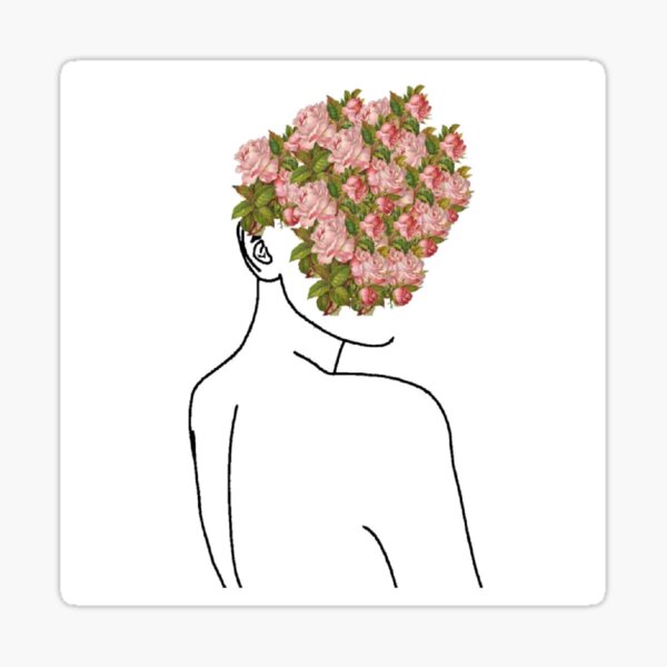 "flower face" Sticker by naomi8104 | Redbubble