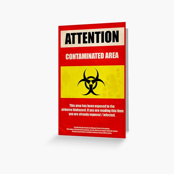 "Attention Biohazard" Greeting Card for Sale by SixPixeldesign | Redbubble