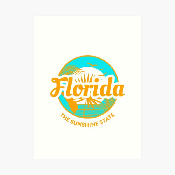 "Florida The Sunshine State - Retro Logo" Art Print for Sale by ...