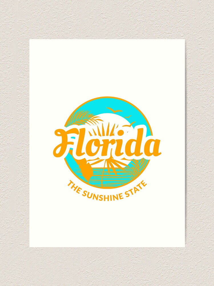 "Florida The Sunshine State - Retro Logo" Art Print for Sale by ...