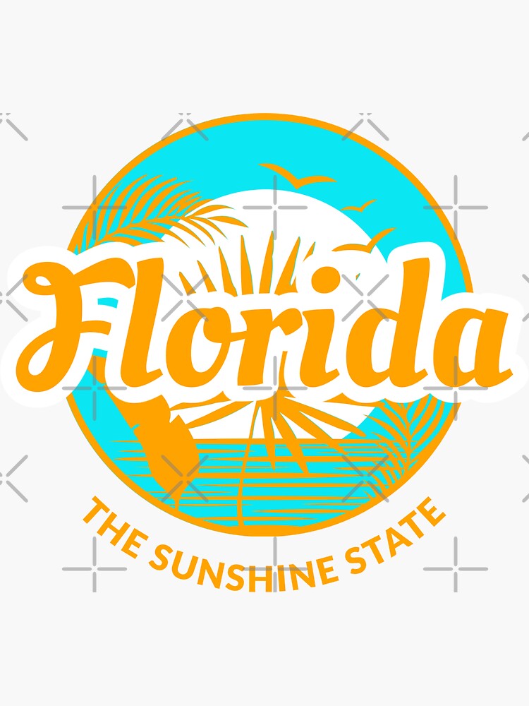 "Florida The Sunshine State - Retro Logo" Sticker for Sale by justinf24 ...