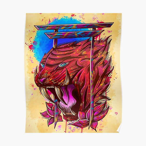 "Saber Tooth Tiger" Poster for Sale by KOKO215 | Redbubble