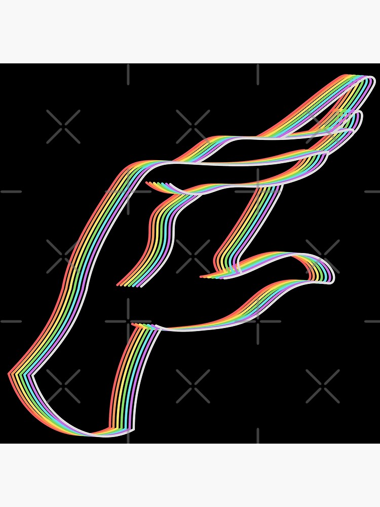 "Rainbow reaching hand" Poster for Sale by campfiredesigns | Redbubble