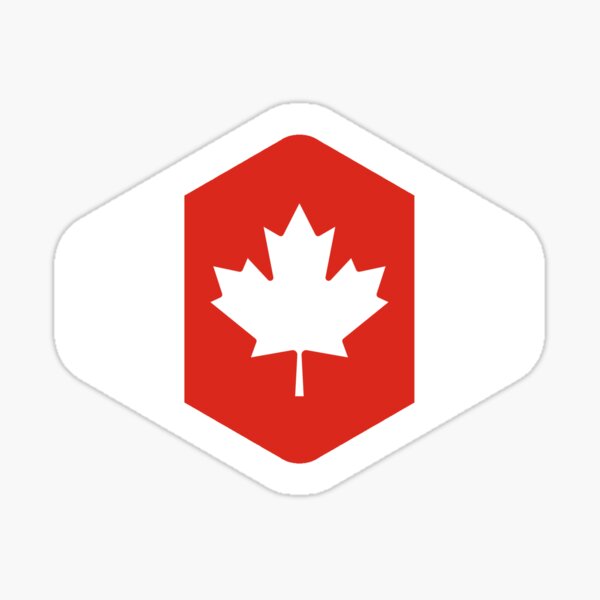 "Inverted Canadian Flag Hexagon" Sticker for Sale by flagshopdesigns ...